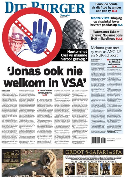 Die Burger-voorblad | Die Burger